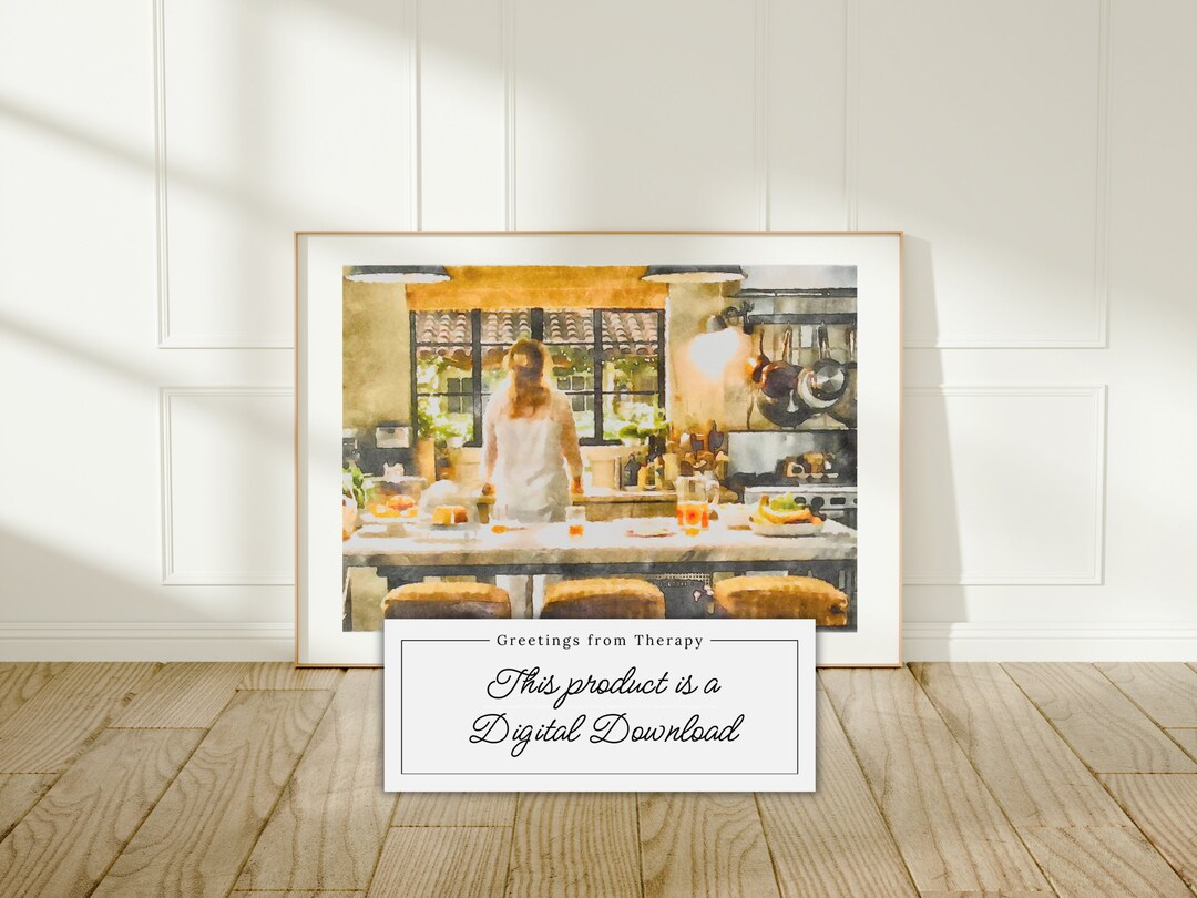Jane Adler's Kitchen Watercolor Painting Digital Art Print - Etsy