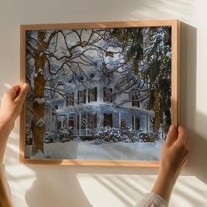 Family Stone House Watercolor Painting Unframed Matte Poster Art Print ...