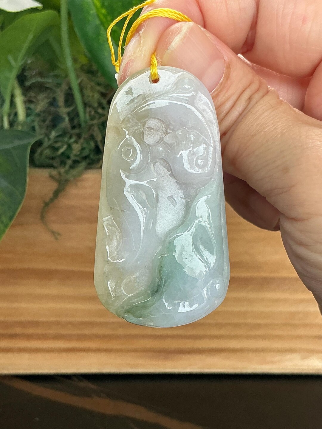 Three Colours Fish Jadeite Pendant, Natural Type A Fish Jadeite, Green ...
