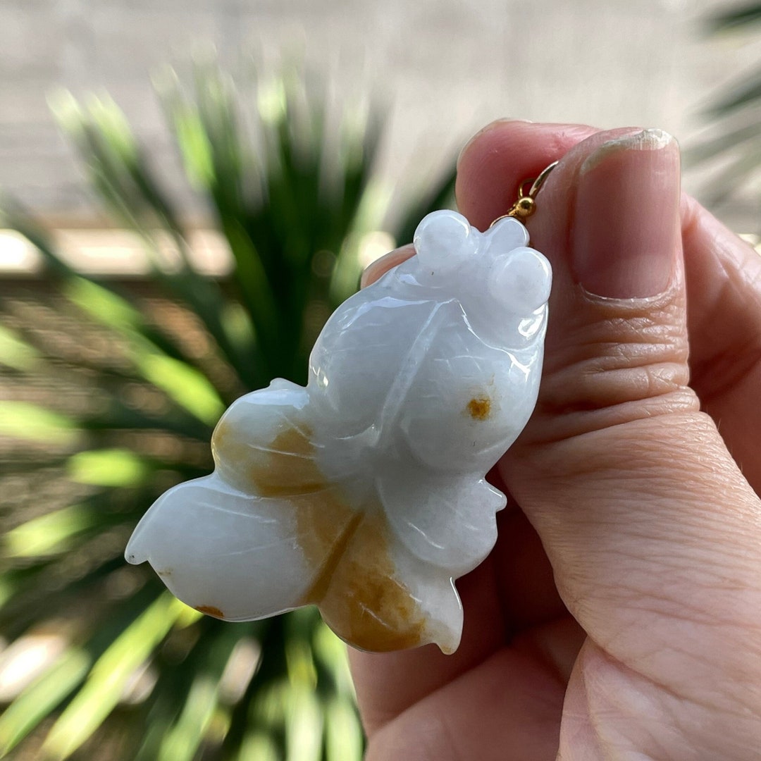 Golden Brown White Goldfish Jadeite Pendant, Natural Type A Goldfish ...