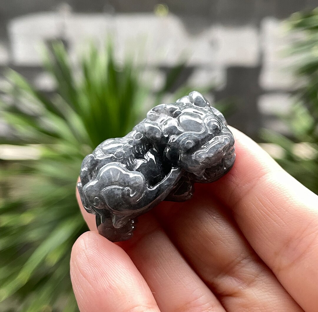 Wuji Pixiu Jadeite Pendant Necklace, Certified Pixiu Jadeite, Greyish ...