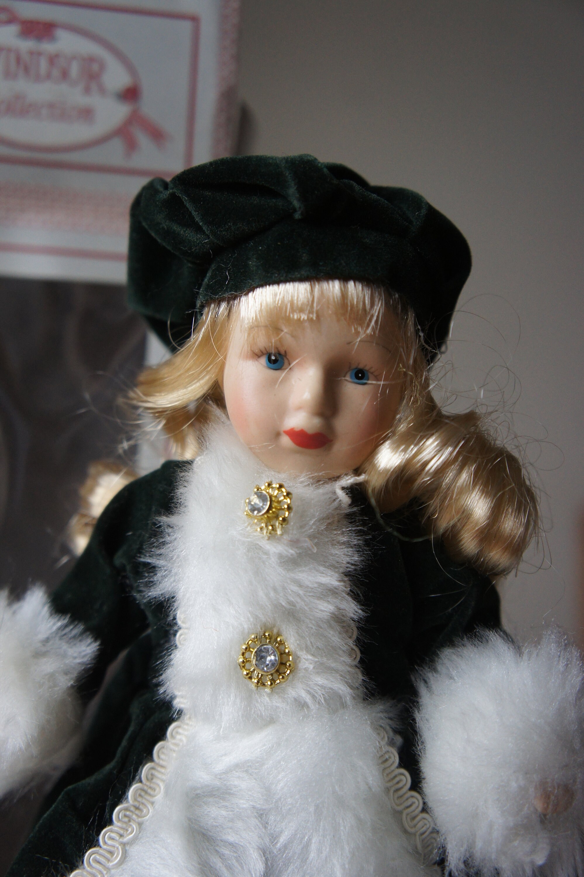 Vintage Boxed Windsor Collection Porcelain Doll In Green | Etsy