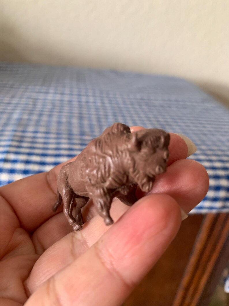 Vintage, 1980s, Miniature, Plastic, Brown, Bison, Animal, Zoo ...