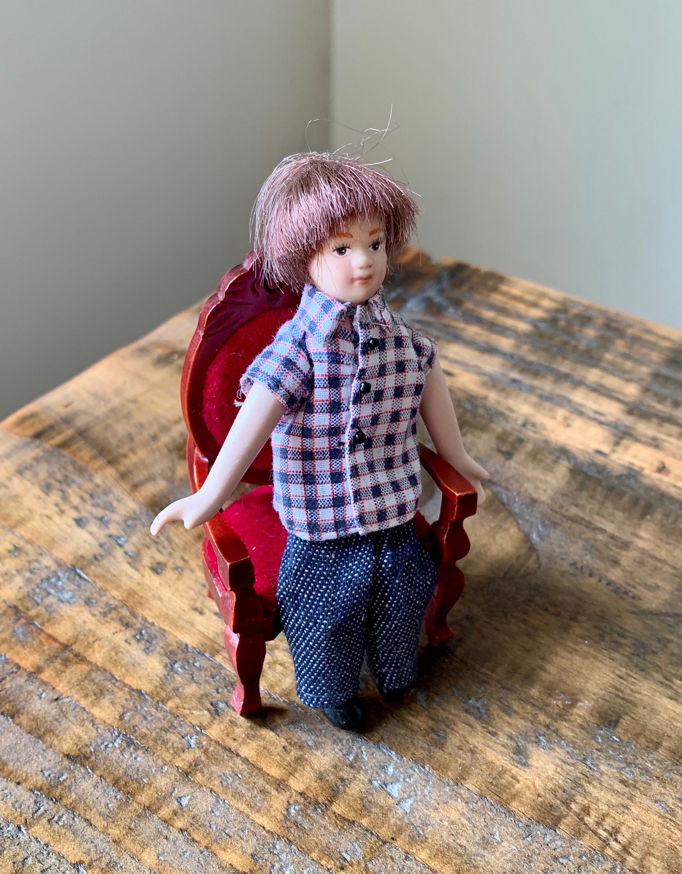 Vintage 1:12th Scale Dolls House Figurine Doll Mid | Etsy