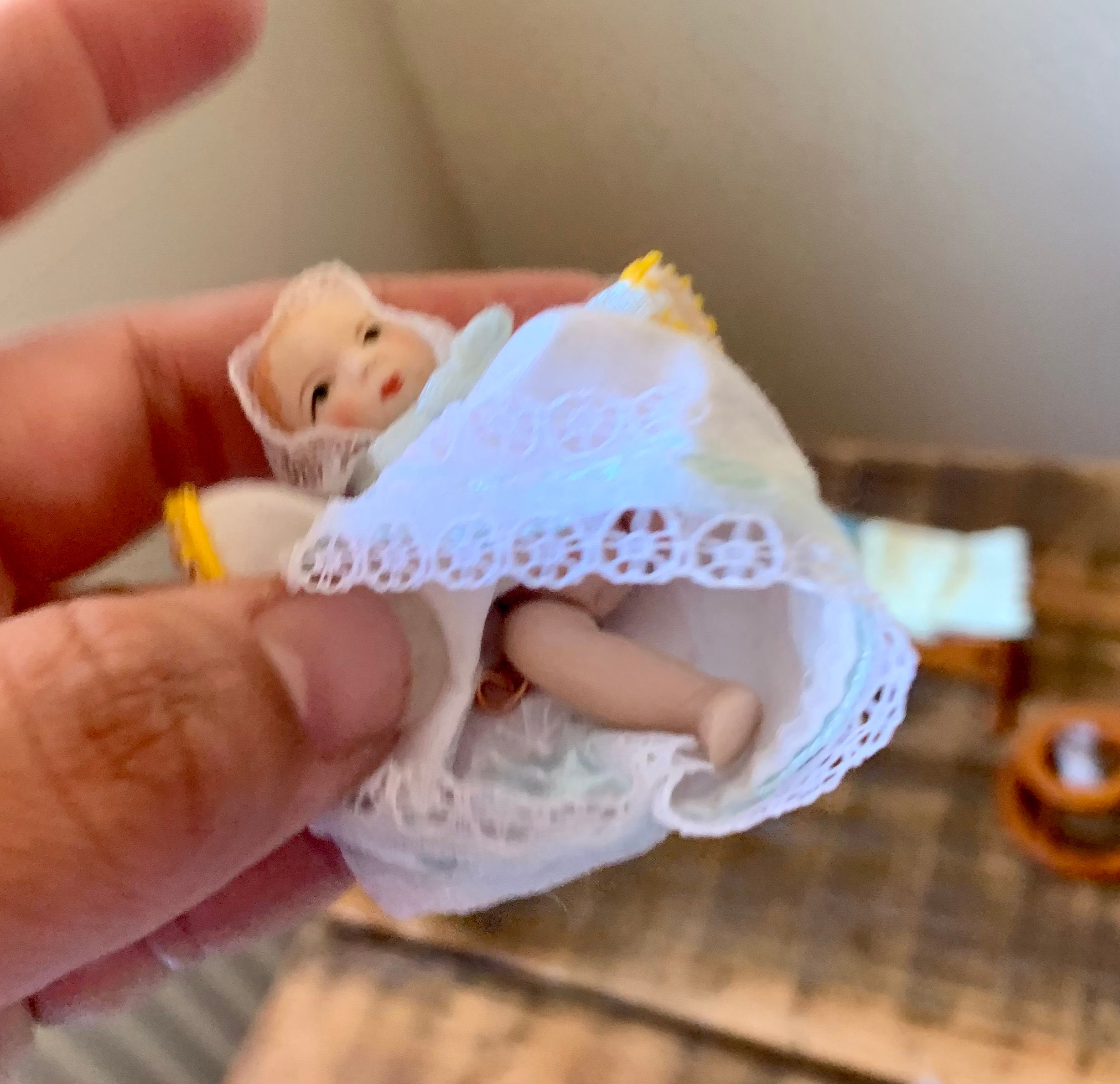 Vintage, 1:12th Scale, Dolls House, Baby, Child, Doll, Nursery, Bedroom ...