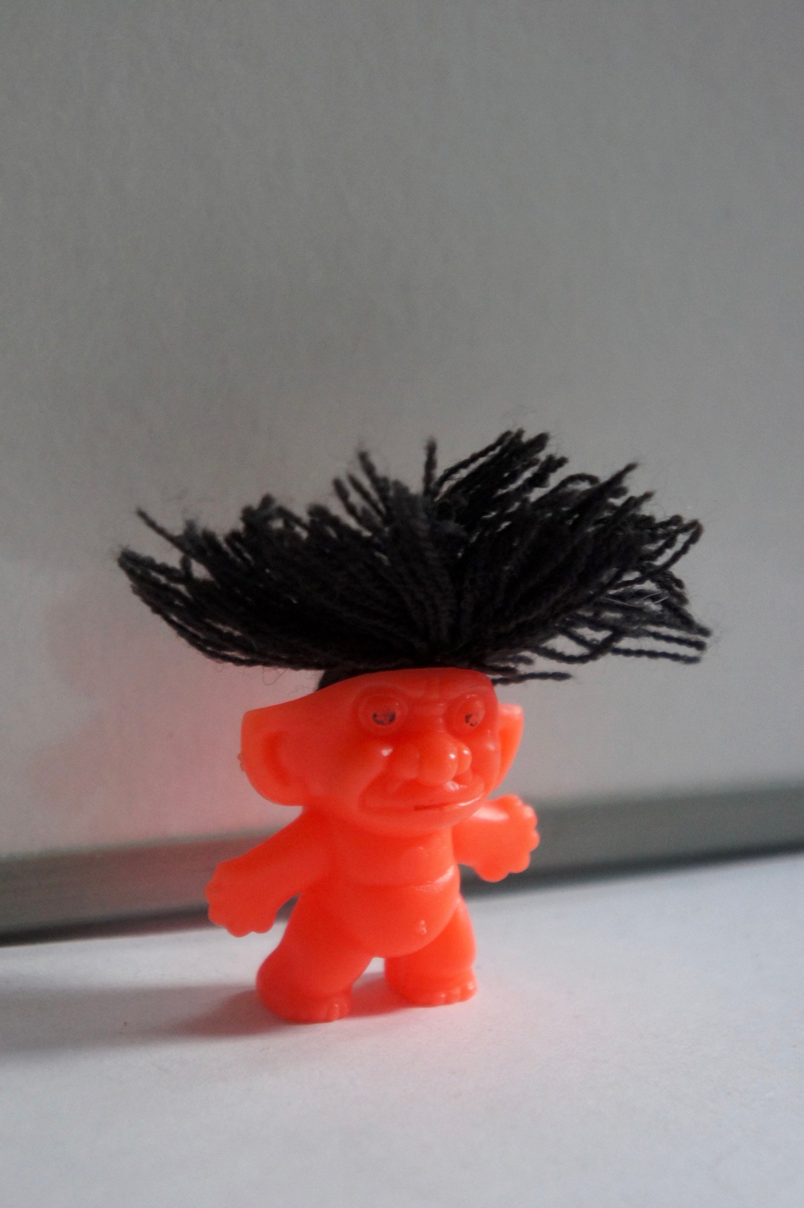 Vintage 1980s 1990s Bright Red Black Hair Troll | Etsy