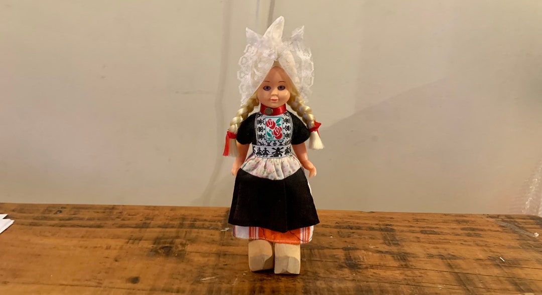 Vintage, 1960s, Collectible, Plastic, Dutch, Folk, Doll, in Traditional ...
