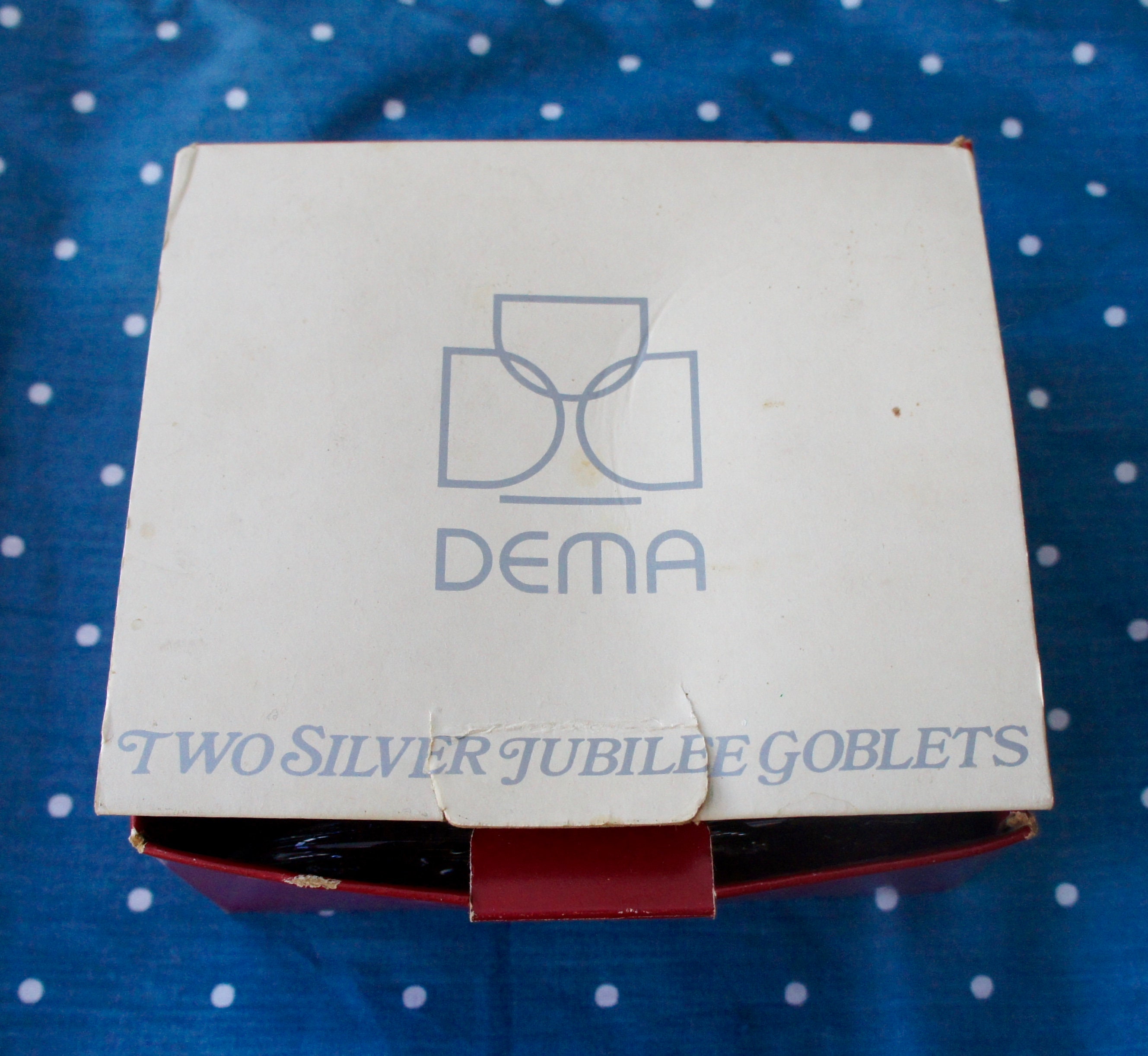 Vintage, Collectible, Dema, Two, Silver Jubilee, 1977, Glass, Goblets ...