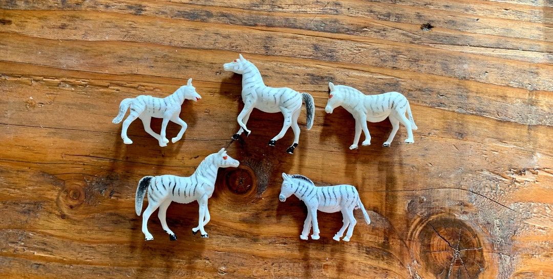 5, Vintage, 1960s, Miniature, Plastic, Zebras, Animals, Zoo, Safari ...