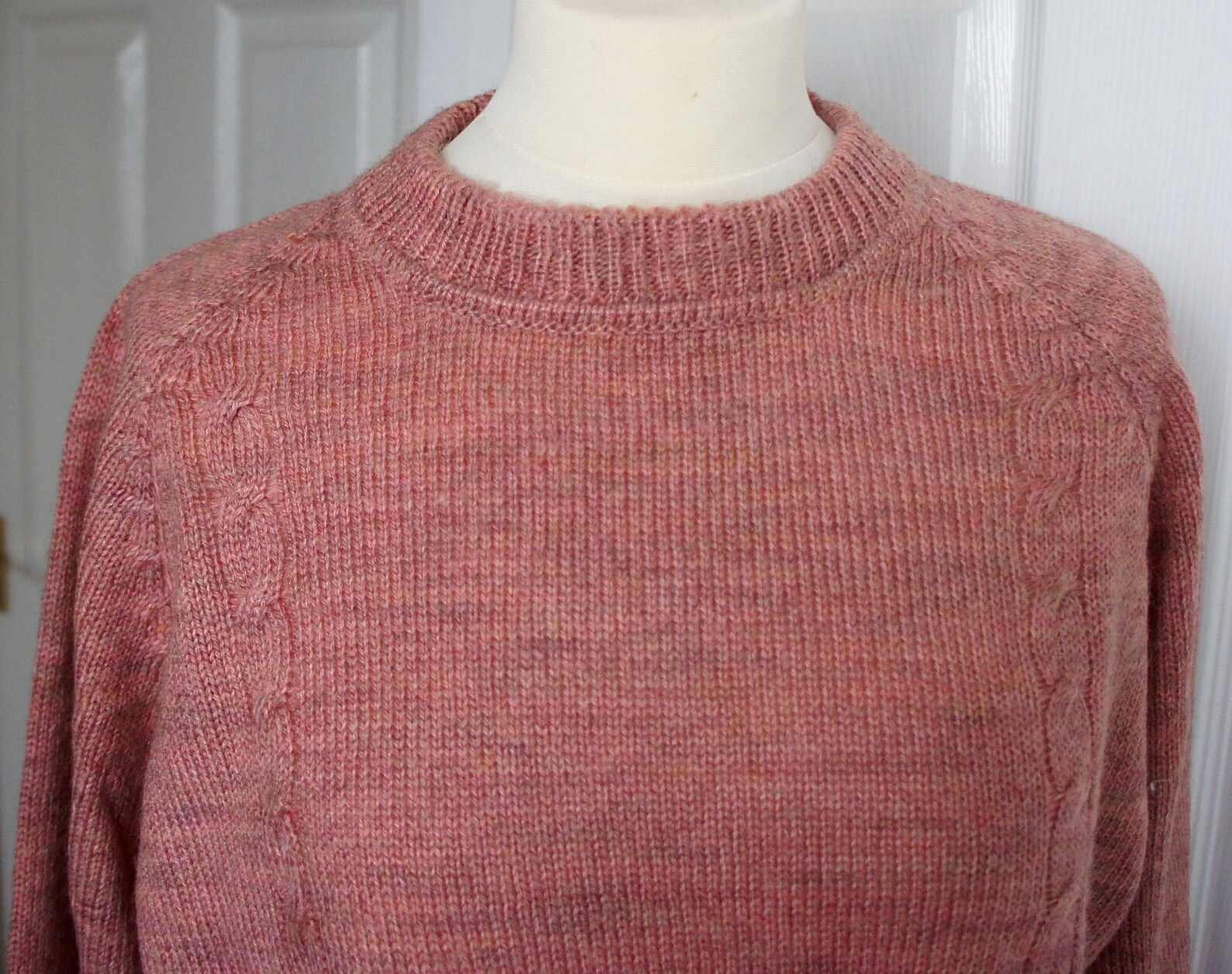 Vintage Salmon Pink Hand Knitted Fisherman's Jumper - Etsy