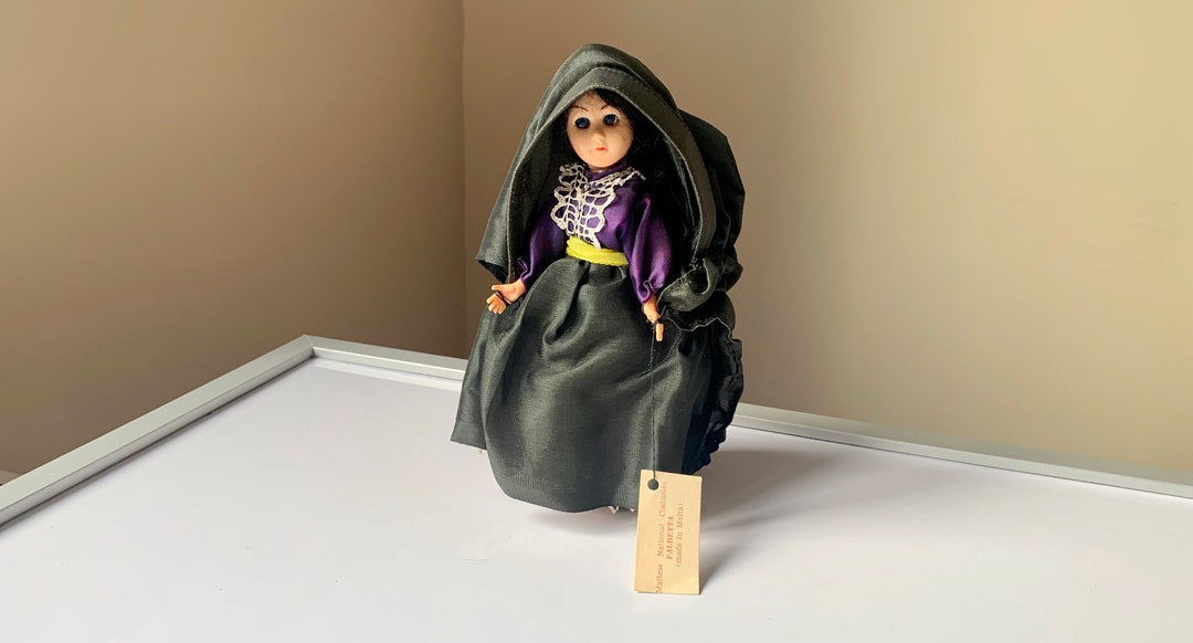 Vintage, Mid Century, Plastic, Souvenir, Malta, Folk, Doll in Purple ...