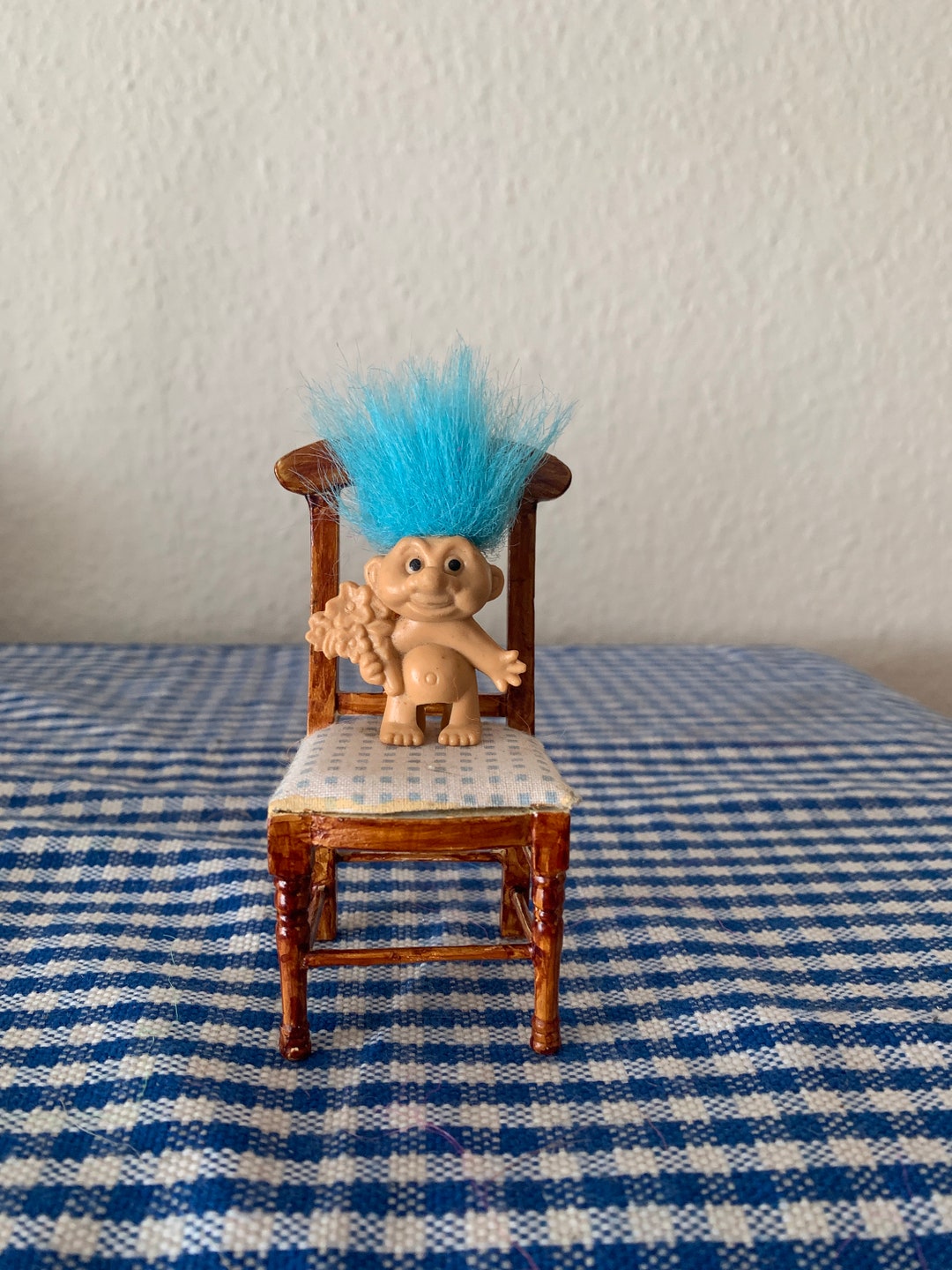 Vintage, 1:6th Scale, Dolls House, 1980s, Miniature, Blue Hair, Plastic ...