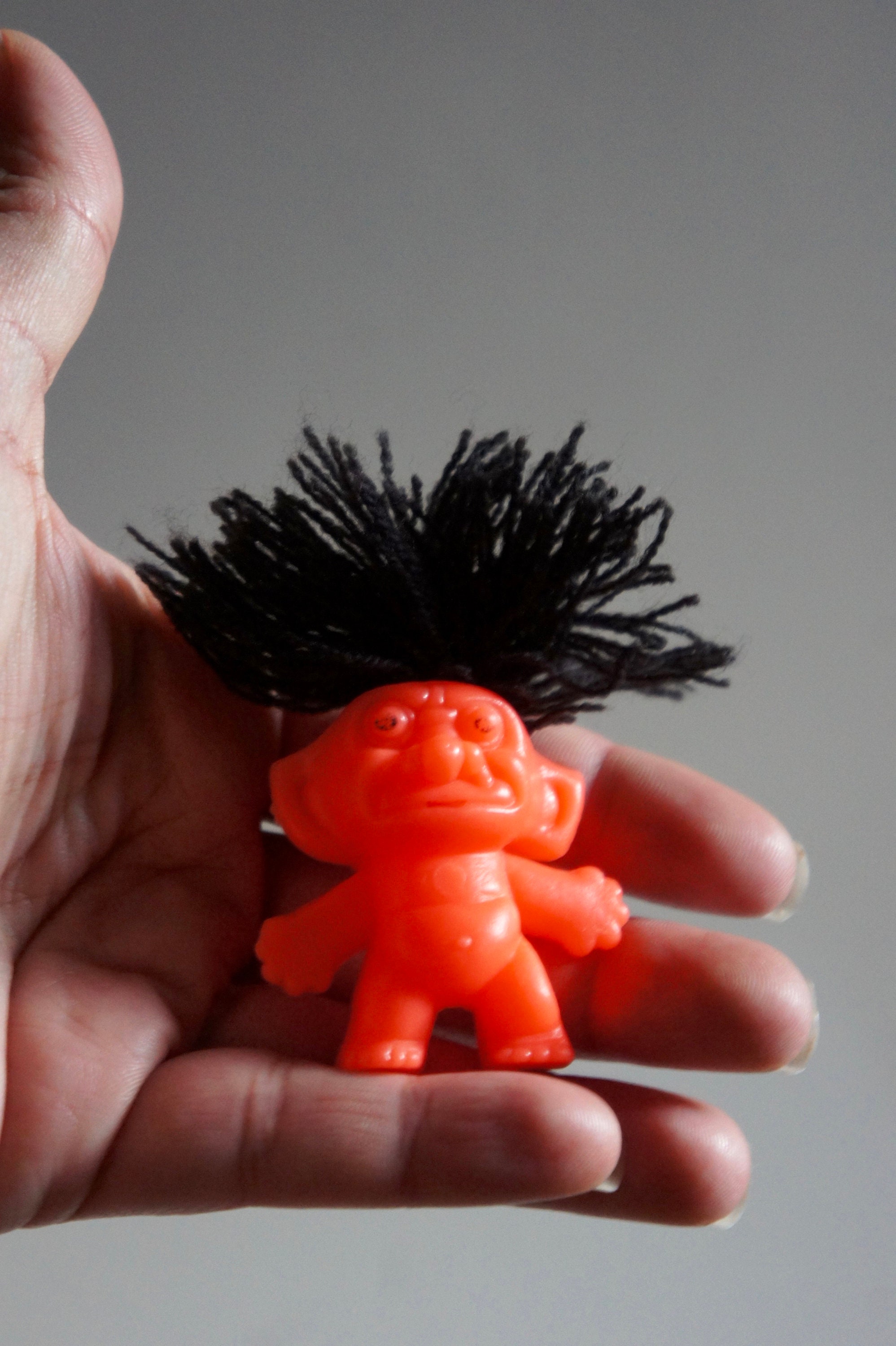 Vintage 1980s 1990s Bright Red Black Hair Troll | Etsy