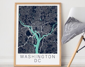 Washington DC Print DC map Vertical DC dc wall decor dc