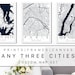 Custom City Map Art Bundle Framed, Canvas or Print - Choose Any Three ...