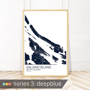 Galiano Island Map Art Print City Art Map of Galiano | Etsy