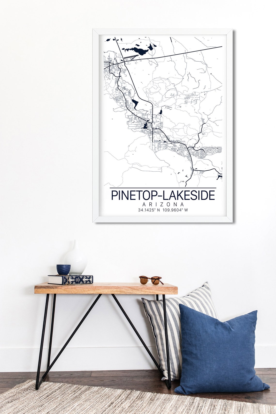 Pinetop-lakeside Map Art Print Map of Pinetop Lakeside - Etsy