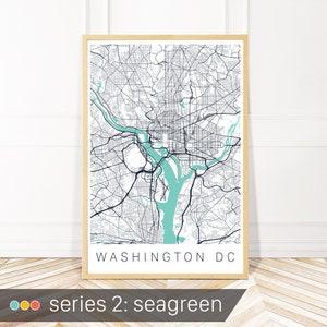 Washington DC Map Art Print Map of Washington DC City Art Print, Canvas ...