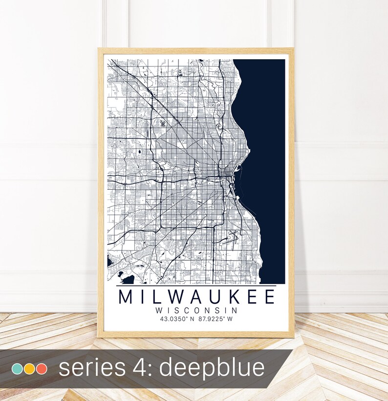 Milwaukee Map Art Print Map of Milwaukee Wisconsin City - Etsy