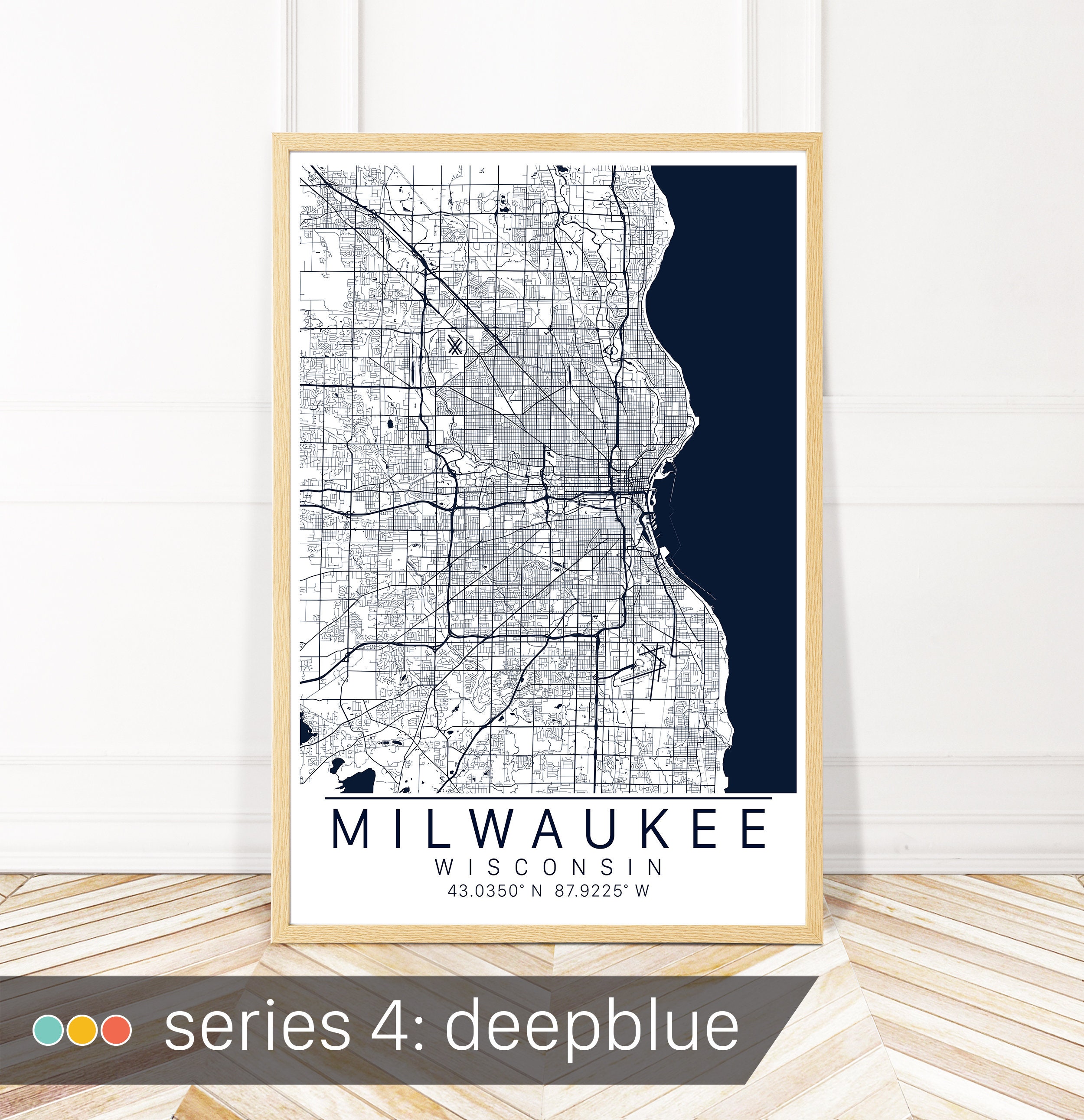 Milwaukee Map Art Print Map of Milwaukee Wisconsin City | Etsy