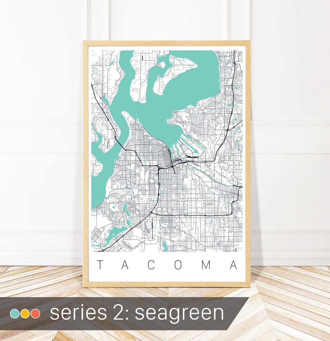 Tacoma Map Art Map of Tacoma Washington City Art Print | Etsy
