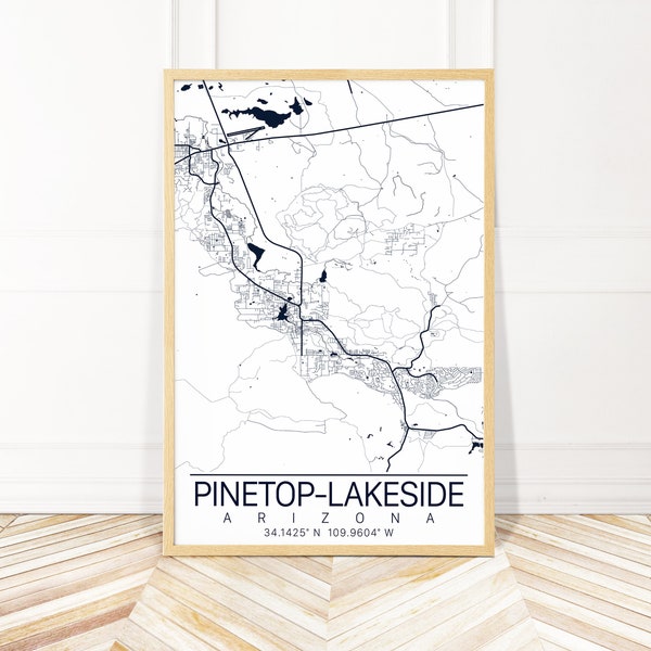 Lakeside Arizona Map - Etsy