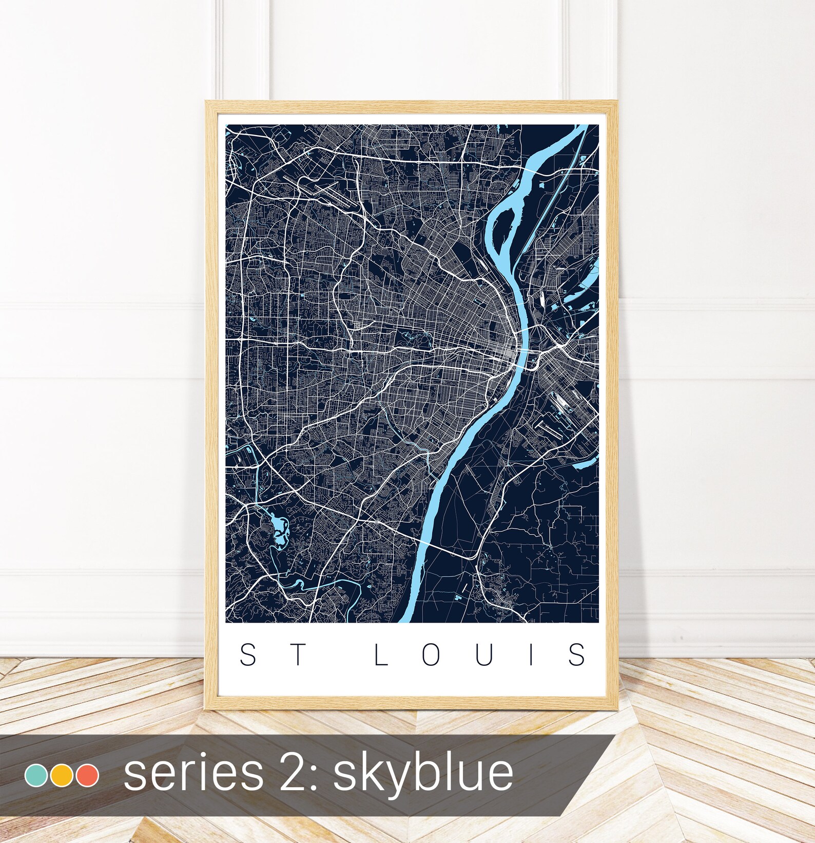 St Louis Map Art City Map of St Louis Missouri Print City | Etsy