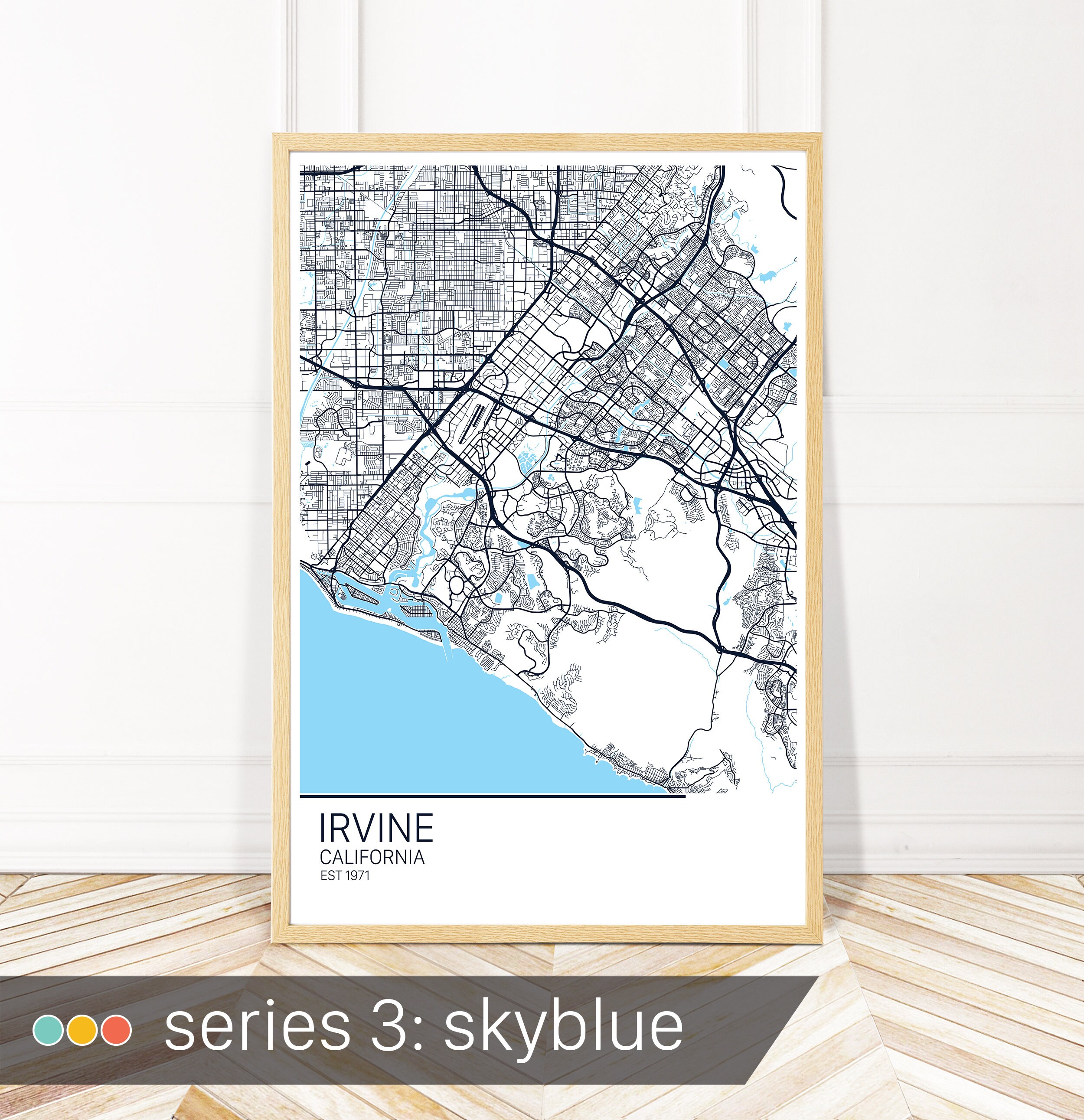 Irvine California Map Art Print Map of Irvine CA City Art - Etsy