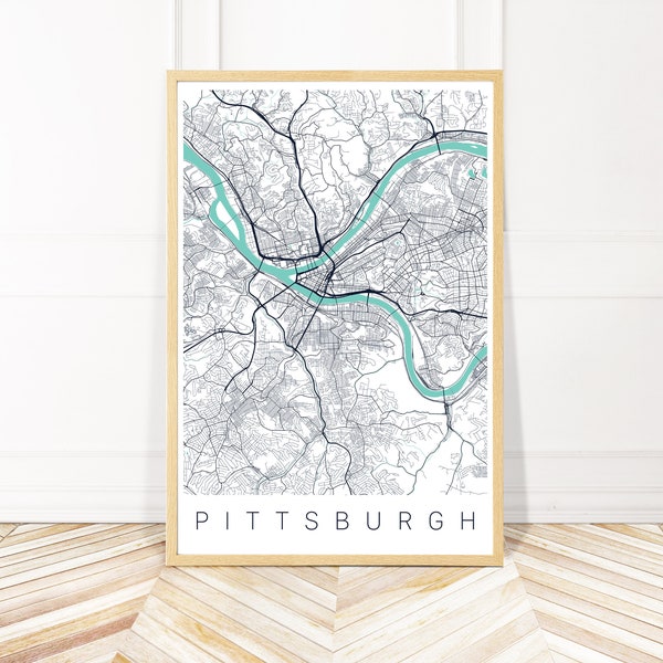 Pittsburgh Map - Etsy