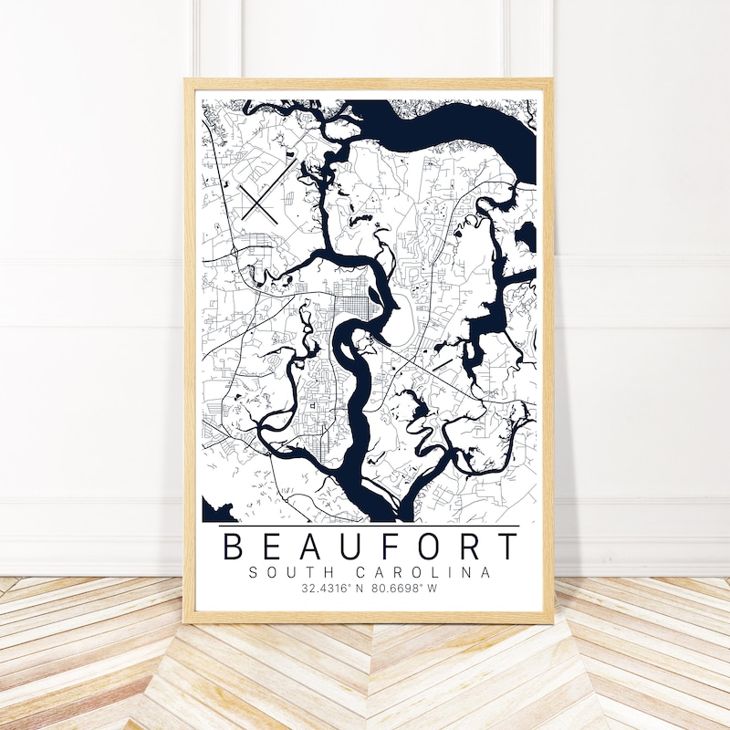 Beaufort Sc Maps - Etsy