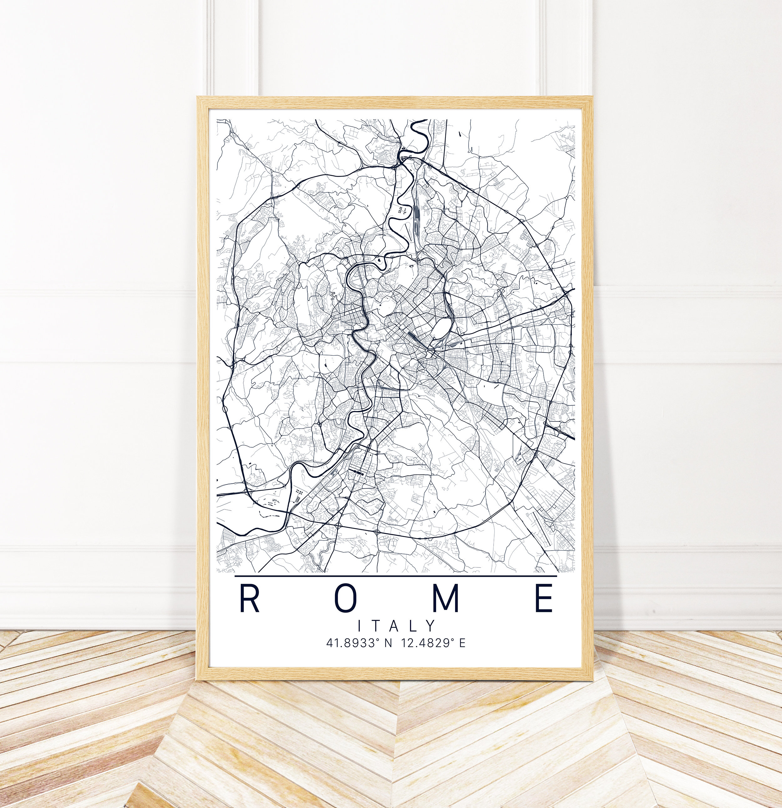 Rome Map Art Print Map of Rome Italy Map Art City Print | Etsy