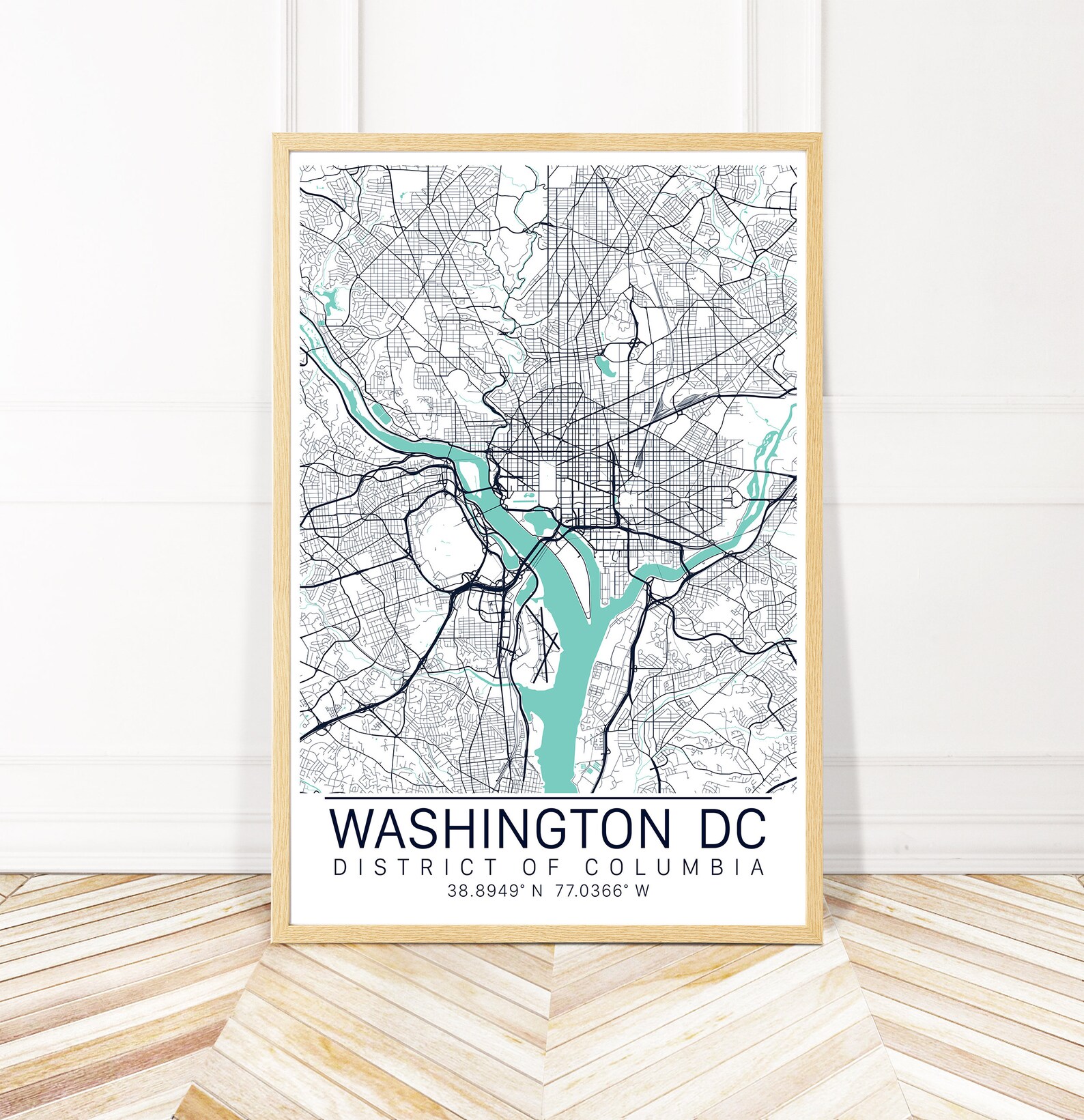 Washington DC Map Art Print Map of Washington DC City Art - Etsy