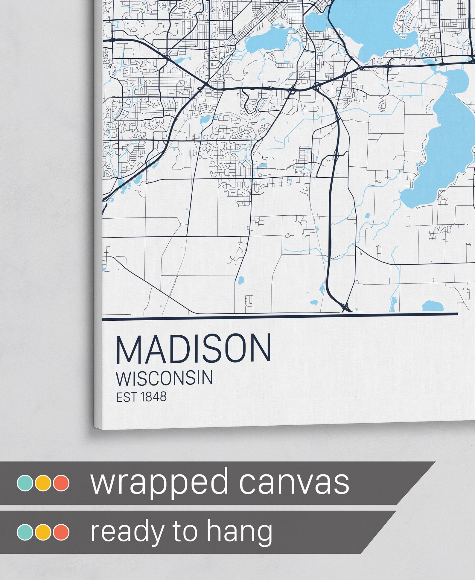 Madison Map Art Map of Madison Wisconsin City Art City | Etsy