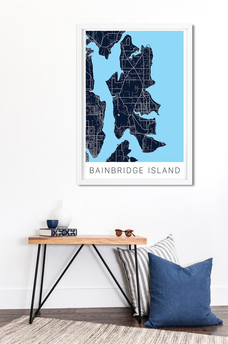 Bainbridge Island Map Art Print Map of Bainbridge Island - Etsy