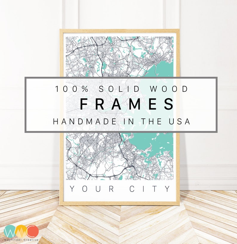 City Map Wall Art Framed Canvas or Print Vibrant Colors - Etsy