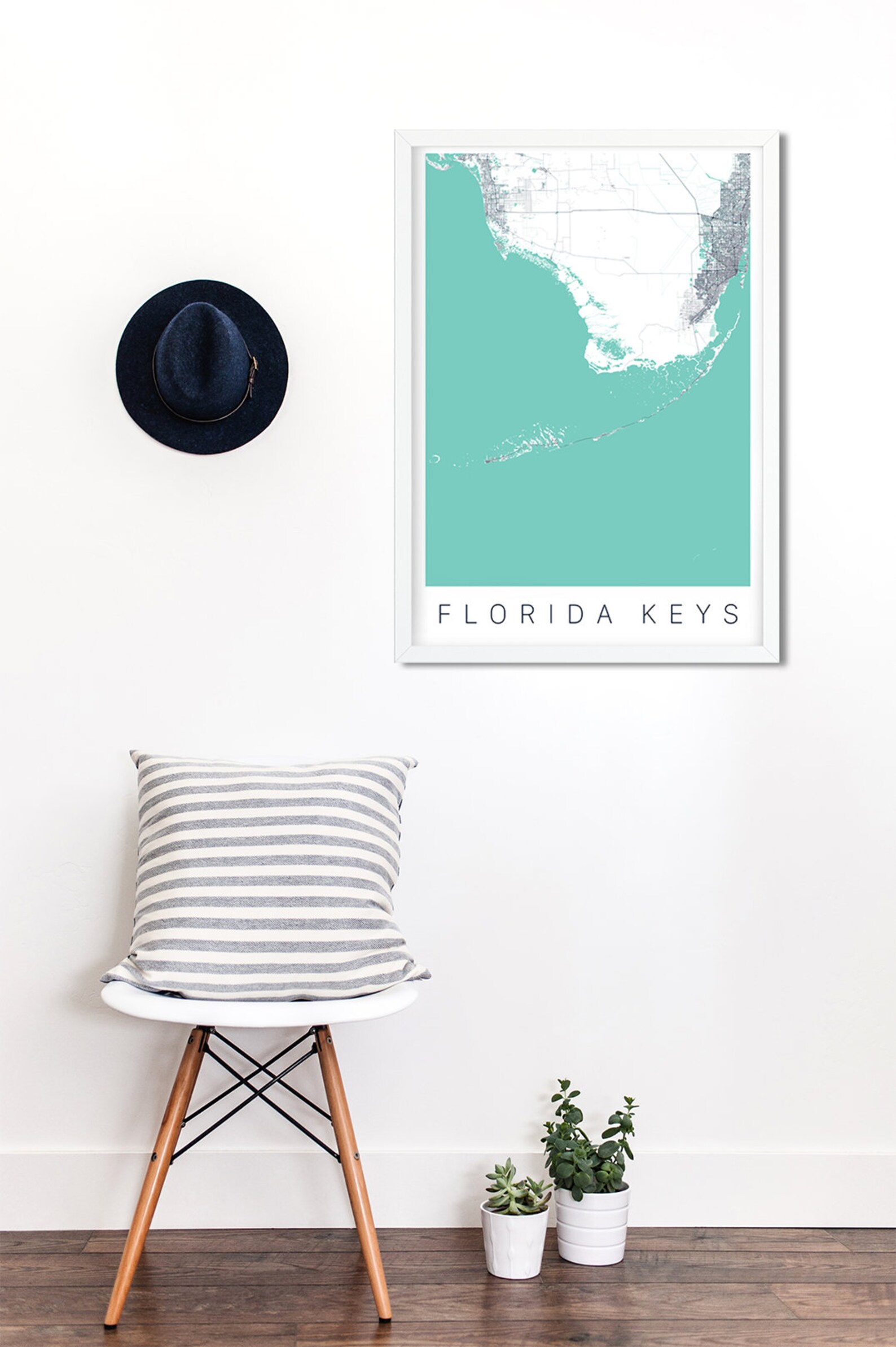 Map of the Florida Keys Framed Canvas or Print Florida Keys - Etsy