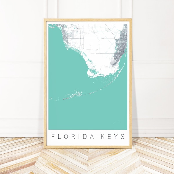 Florida Keys Map Wall Art - Etsy
