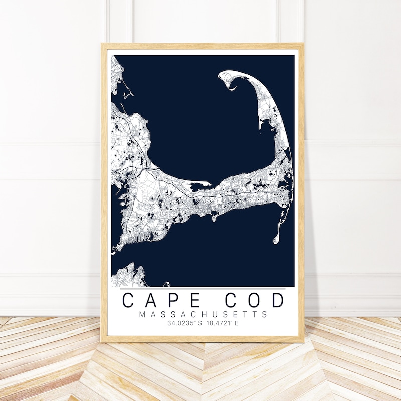 Cape Cod Map Poster - Etsy