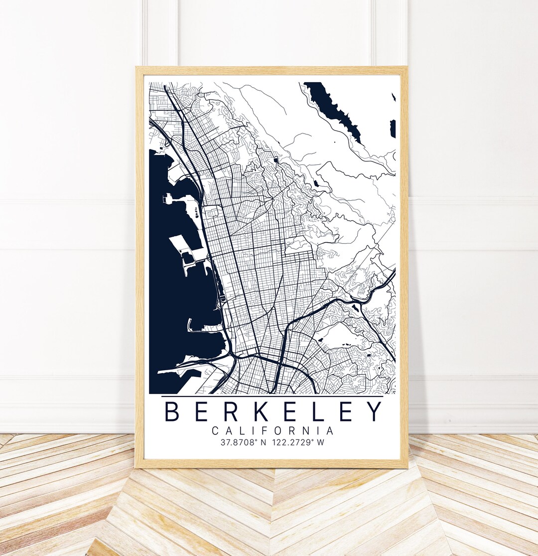 Berkeley Map Art - Berkeley City Art- Map of Berkeley California ...