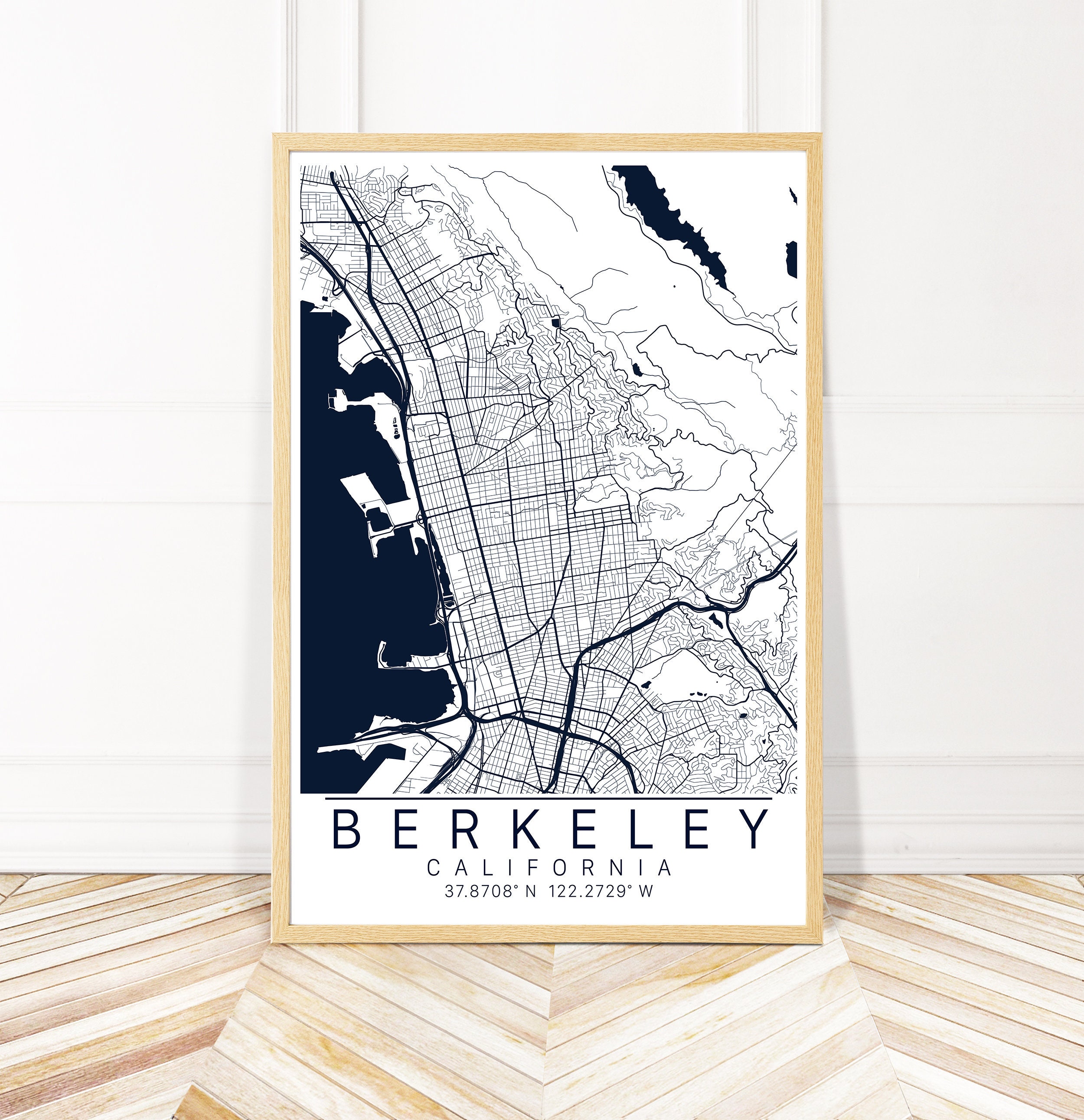 Berkeley Map Art Berkeley City Art Map of Berkeley - Etsy