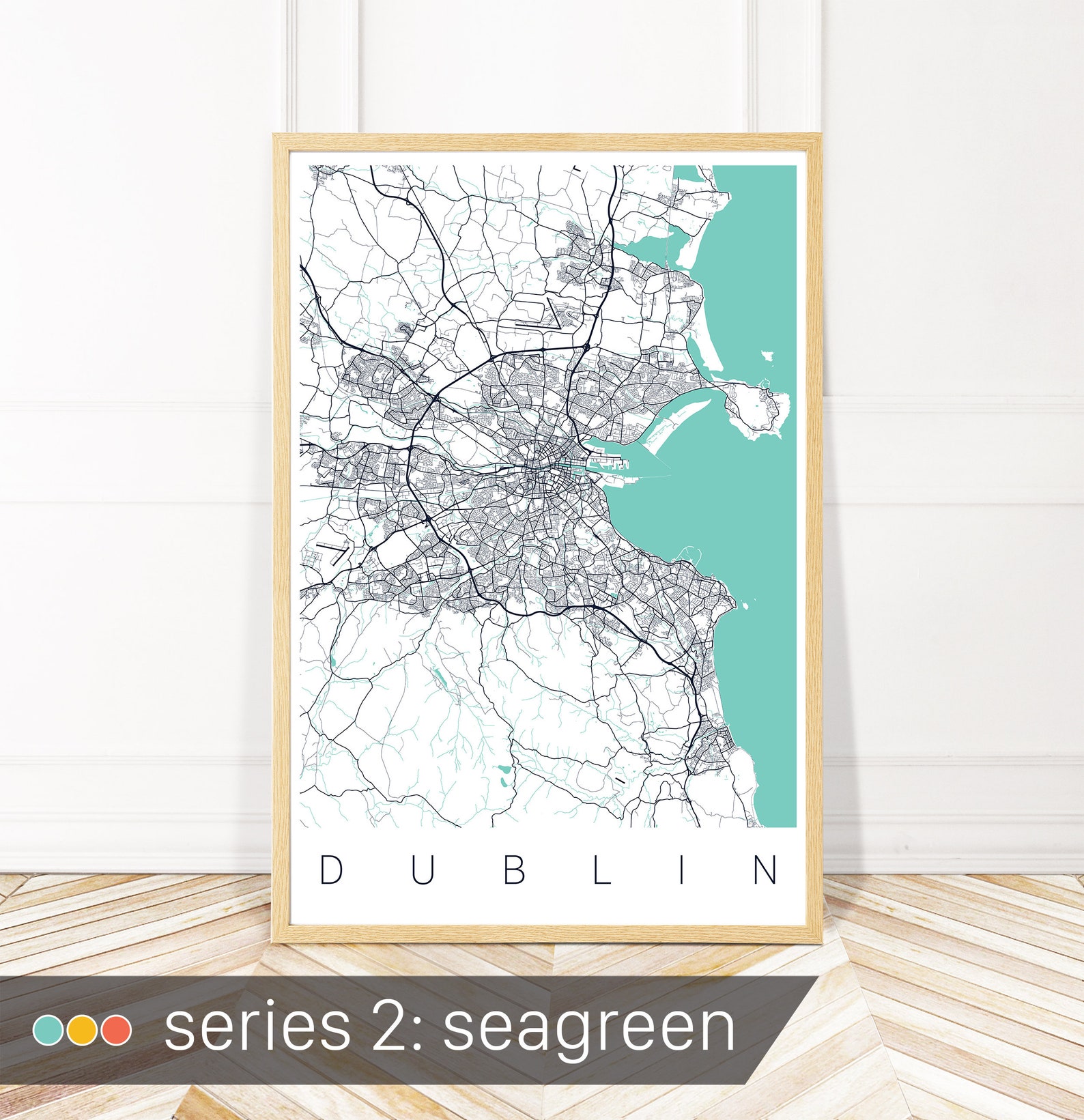 Dublin Ireland Map Art Dublin City Art Map of Dublin | Etsy
