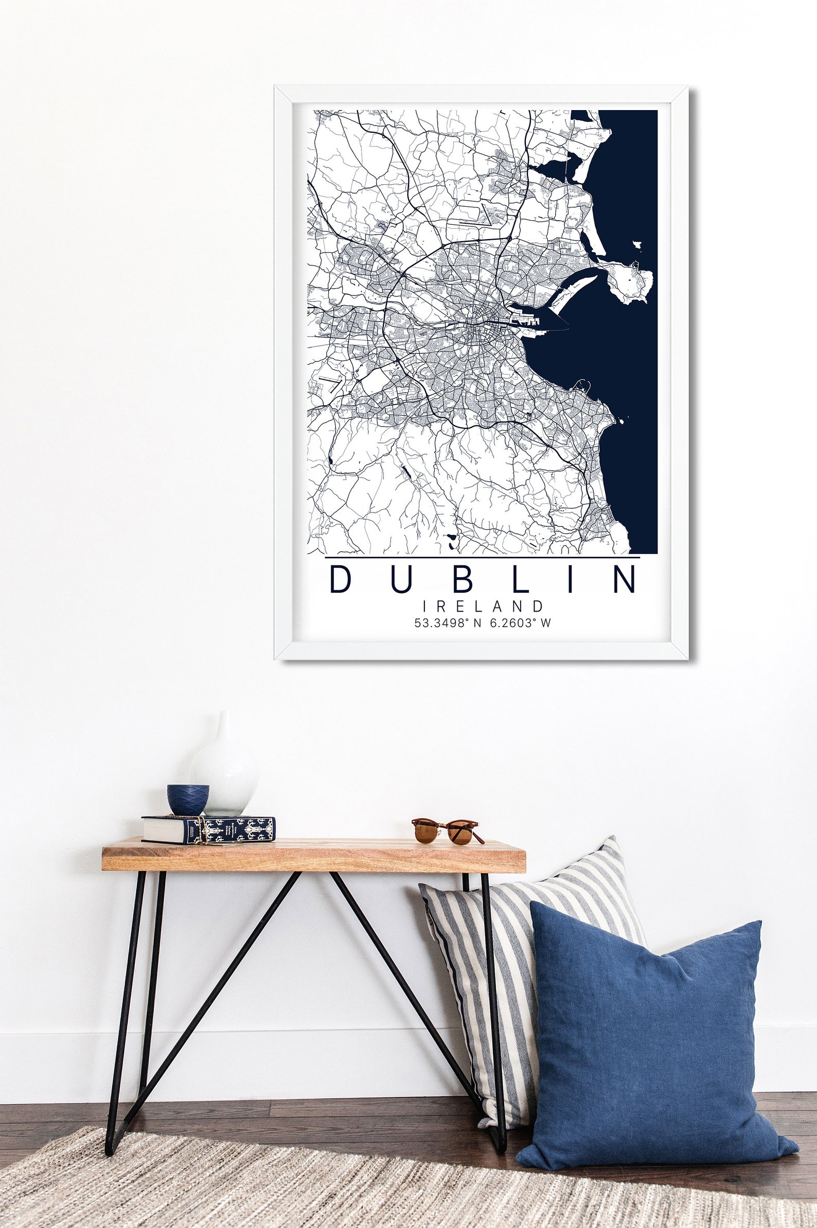 Dublin Ireland Map Art - Dublin City Art- Map of Dublin Ireland ...