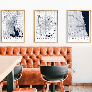 Custom City Map Art Bundle Framed, Canvas or Print - Choose Any Three ...