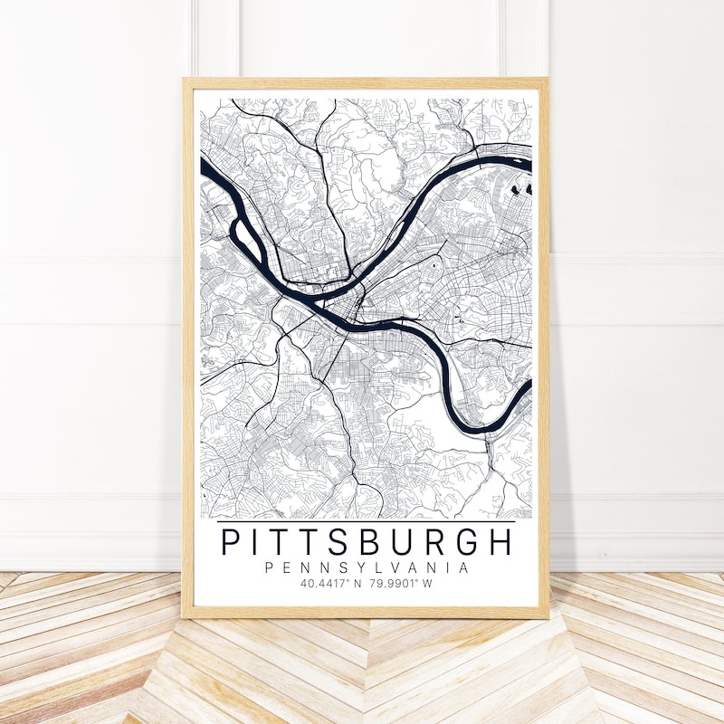 Pittsburgh Map - Etsy