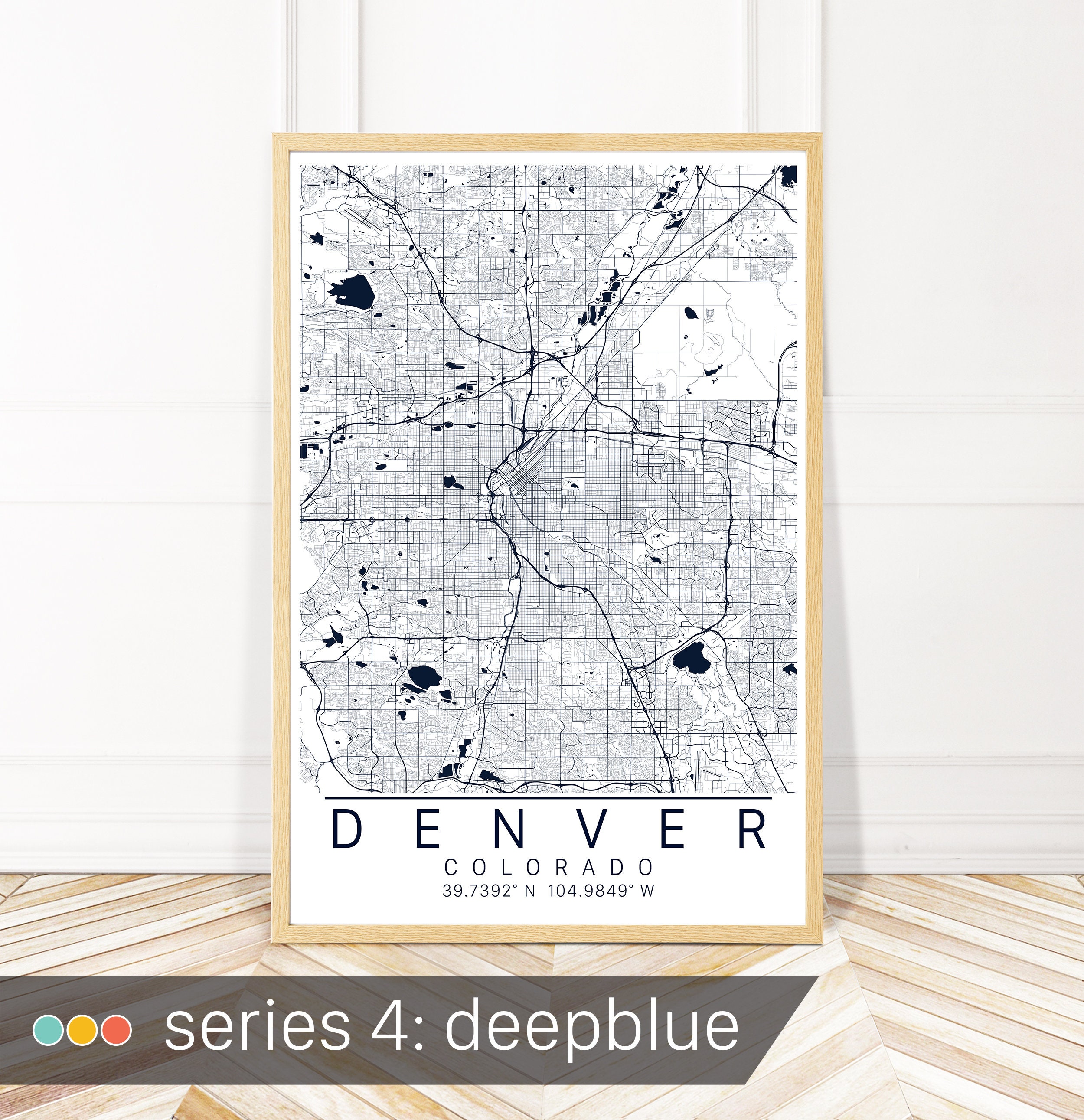 Denver City Art Denver Map Art Print Map of Denver Colorado | Etsy