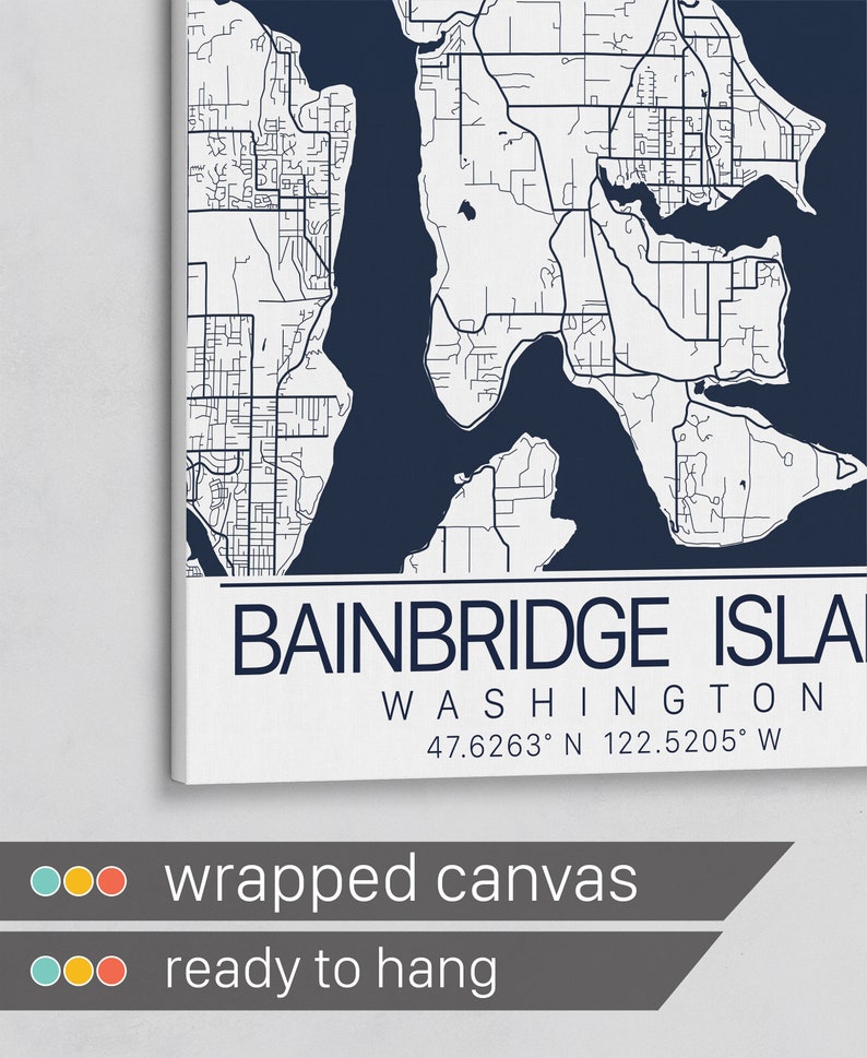 Bainbridge Island Map Art Print Map of Bainbridge Island - Etsy