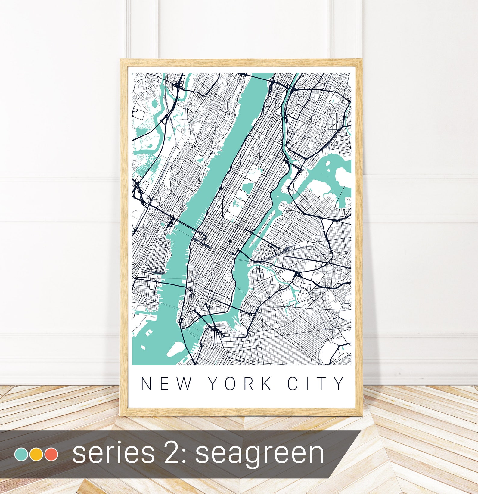 Framed Map of NYC NYC Wall Art Canvas NYC Art New York - Etsy