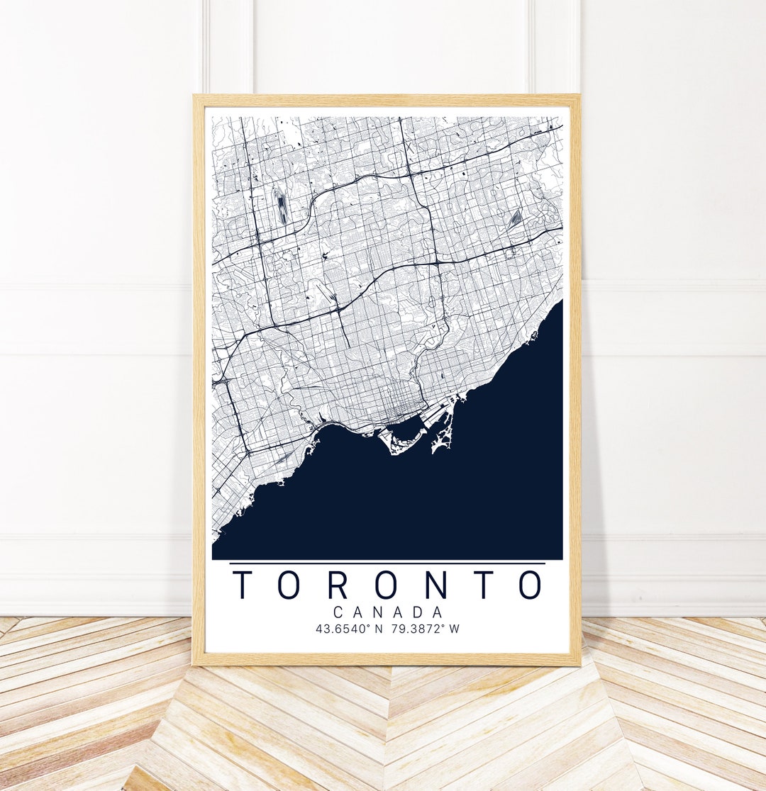 Toronto Map Art Toronto Map Print - City Art - Framed Unframed or ...