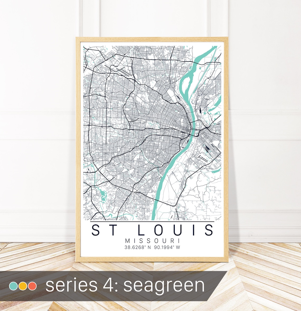 St Louis Map Art City Map of St Louis Missouri Print City | Etsy