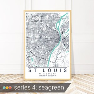 St Louis Map Art City Map of St Louis Missouri Print City | Etsy